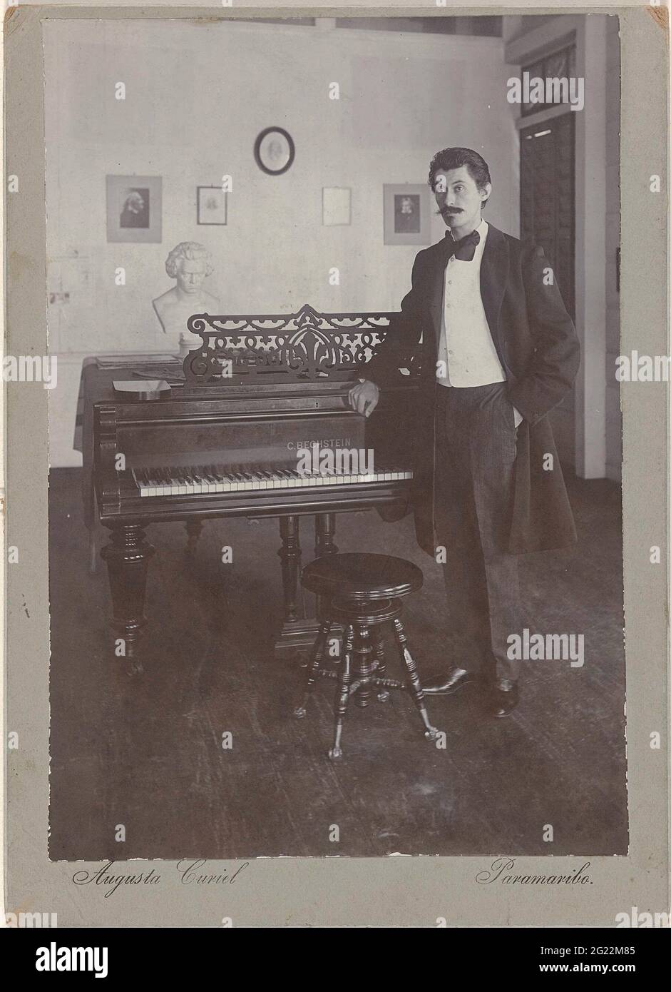 Portrait of Aleidus Coenen, composer. Posed portrait of a man with ...