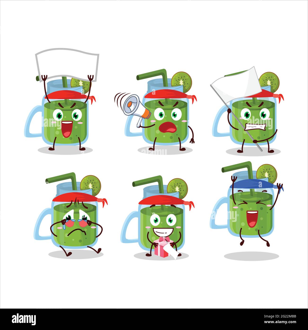 Mascot design style of kiwi smoothie character as an attractive ...