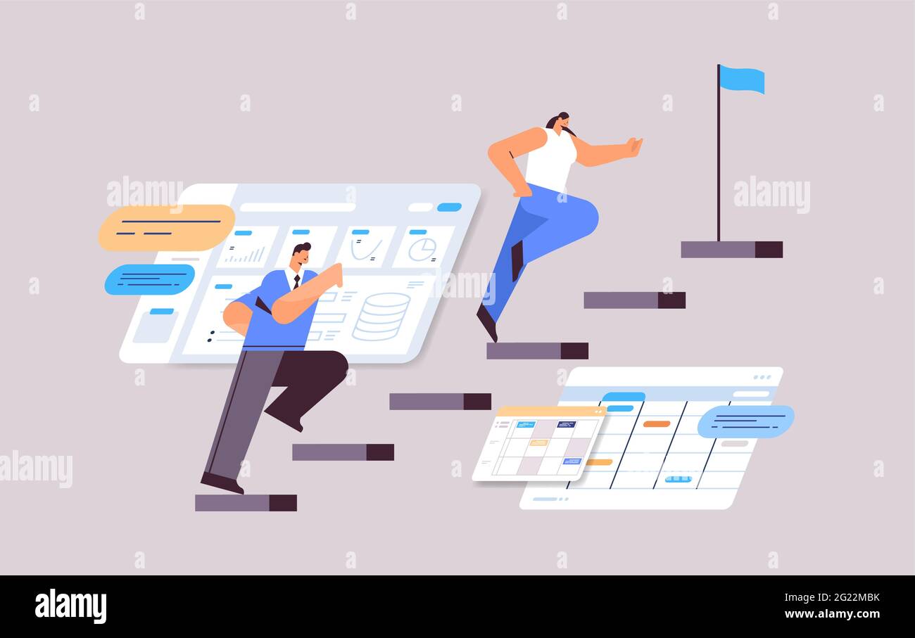 businesspeople climbing up stairs career ladder leadership concept ...