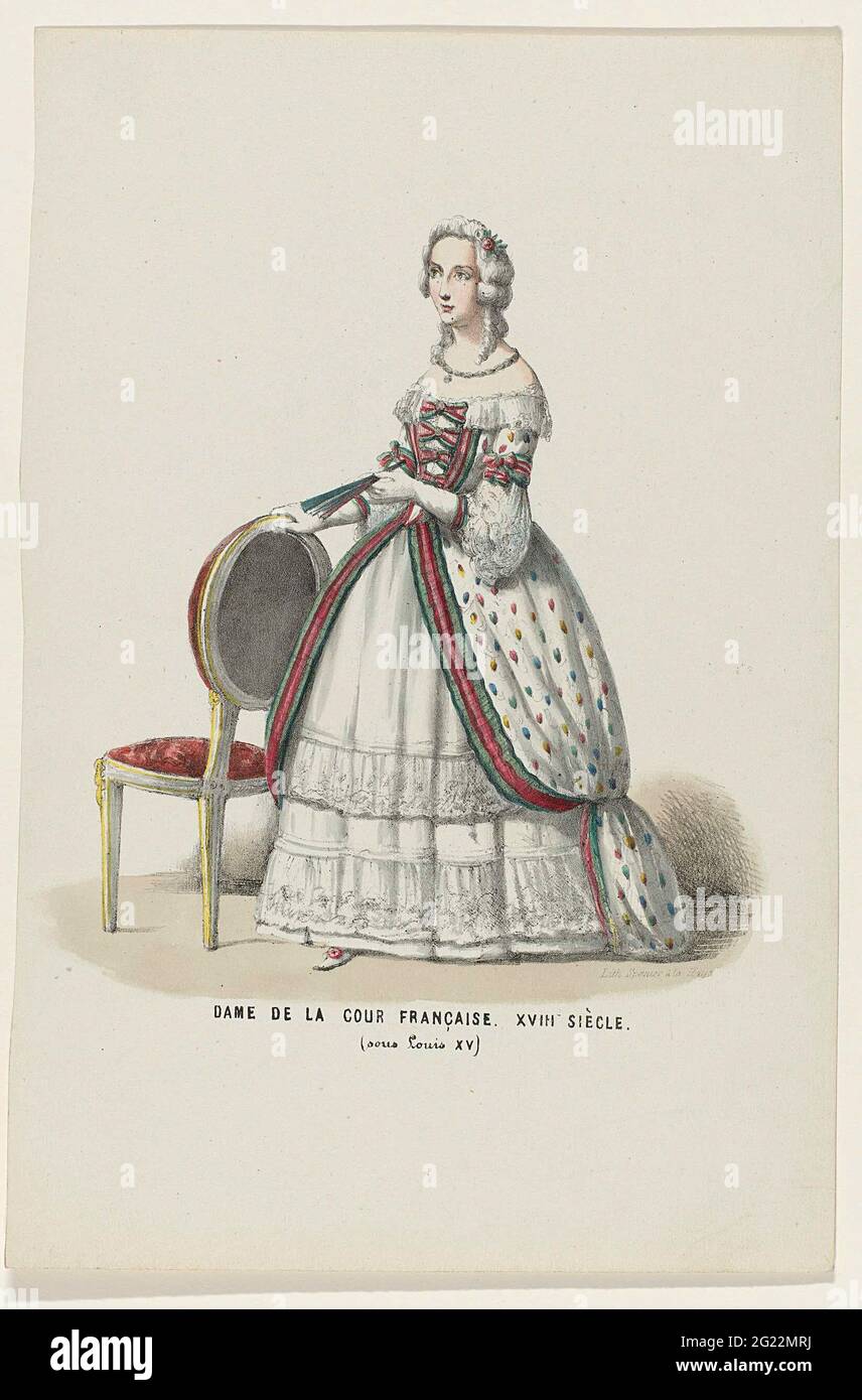 Dame de la Cour française. XVIII Siècle (Sous Louis XV). Woman in ...