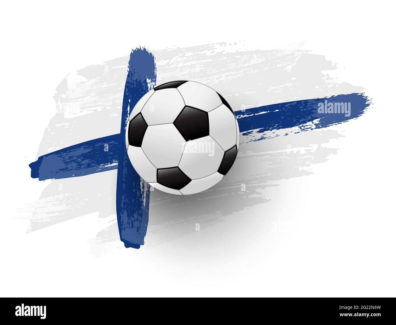 Realistic soccer ball on flag of Finland made of brush strokes. Vector ...