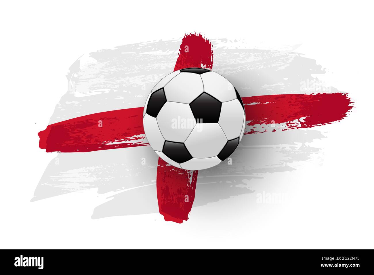 Realistic soccer ball on flag of England made of brush strokes. Vector ...