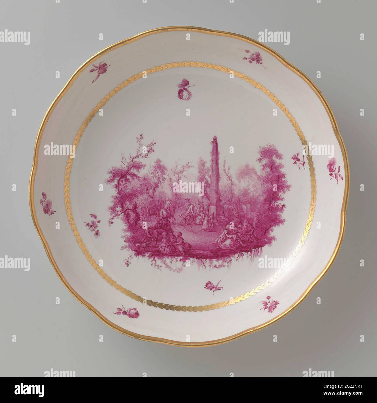 Scale. Deep scale of porcelain. Painted with a market scene Stock Photo ...