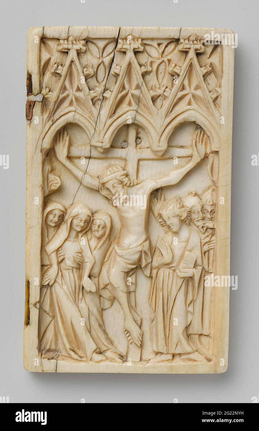 Right Wing Of A Diptych With The Crucifixion. The cross with Christ is ...