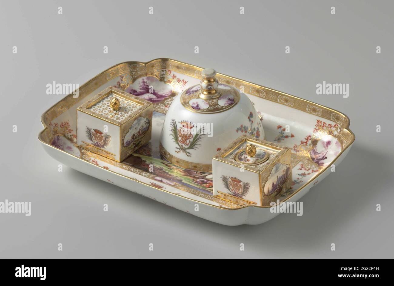 Incage with the arms of Ernst Johann von Biron. Meissen porcelain ...