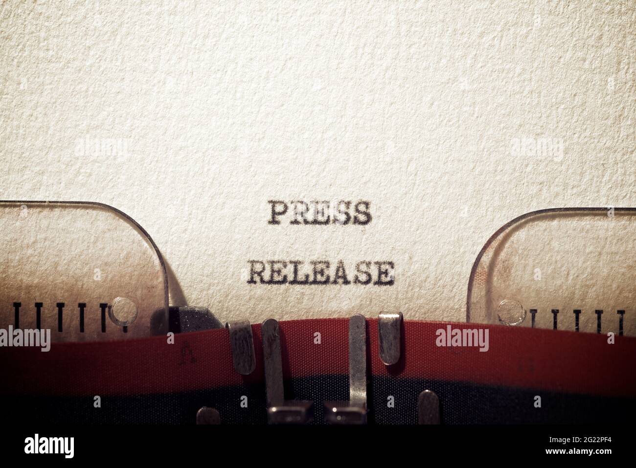 Press release text written with a typewriter Stock Photo - Alamy