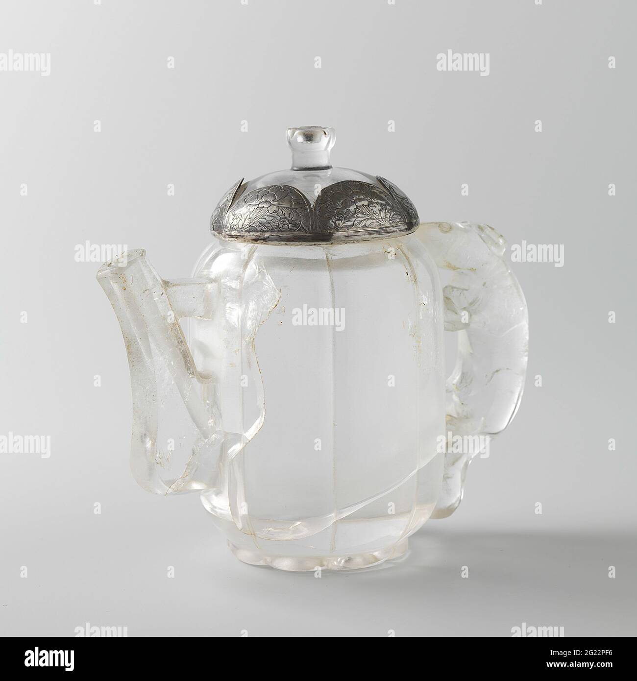 Wine Jug. Lid of rock crystal. In silver frame Stock Photo - Alamy