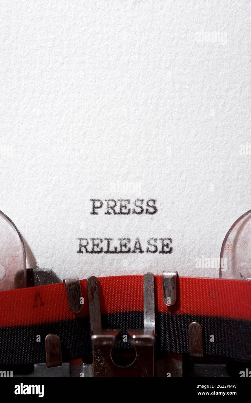 Press release text written with a typewriter Stock Photo - Alamy