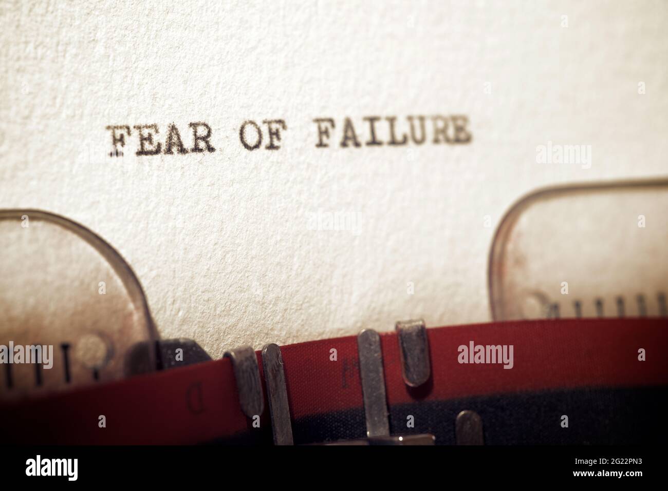 Fear of failure phrase written with a typewriter Stock Photo - Alamy