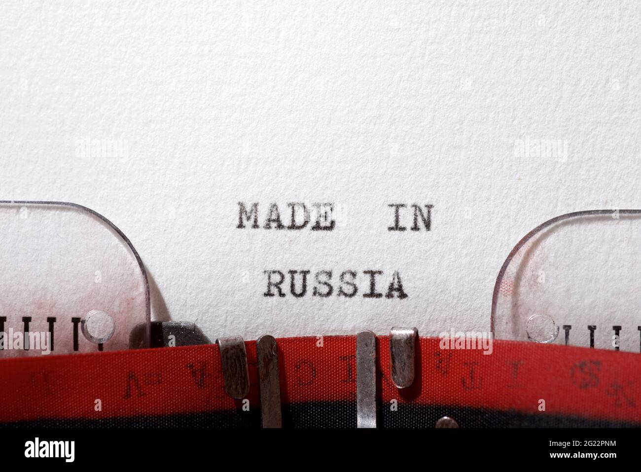 Made in Russia phrase written with a typewriter Stock Photo - Alamy