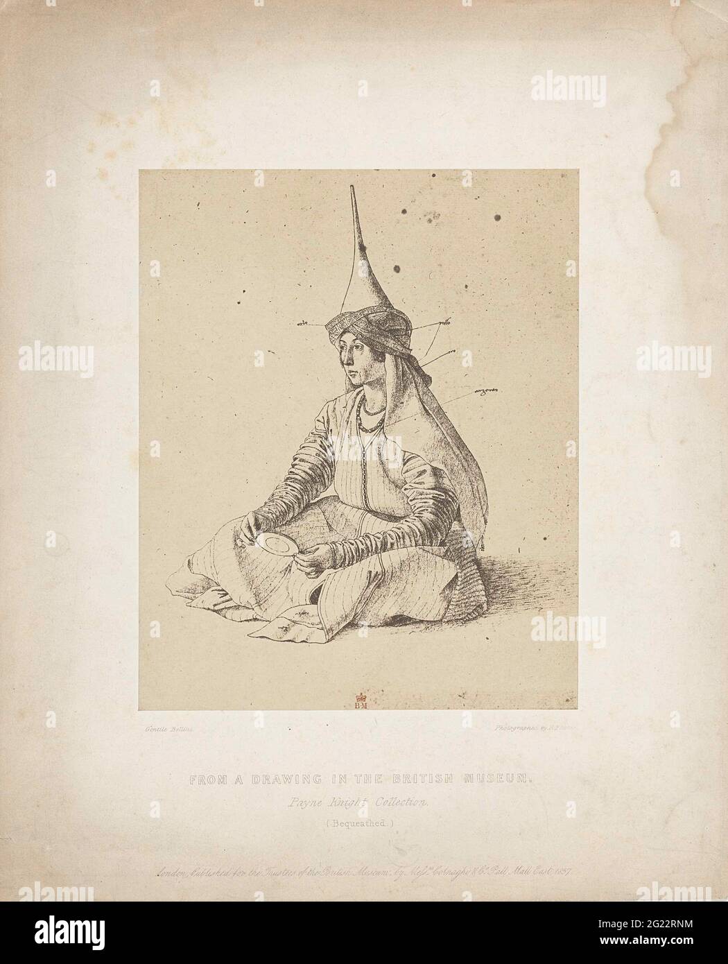 Photo production of a drawing of Gentile Bellini: Turkish woman ...