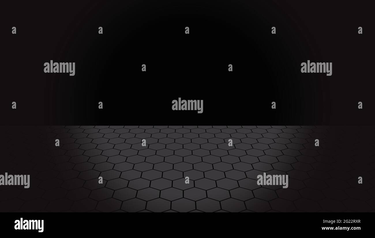 Dark perspective hexagon abstract background vector illustration Stock ...