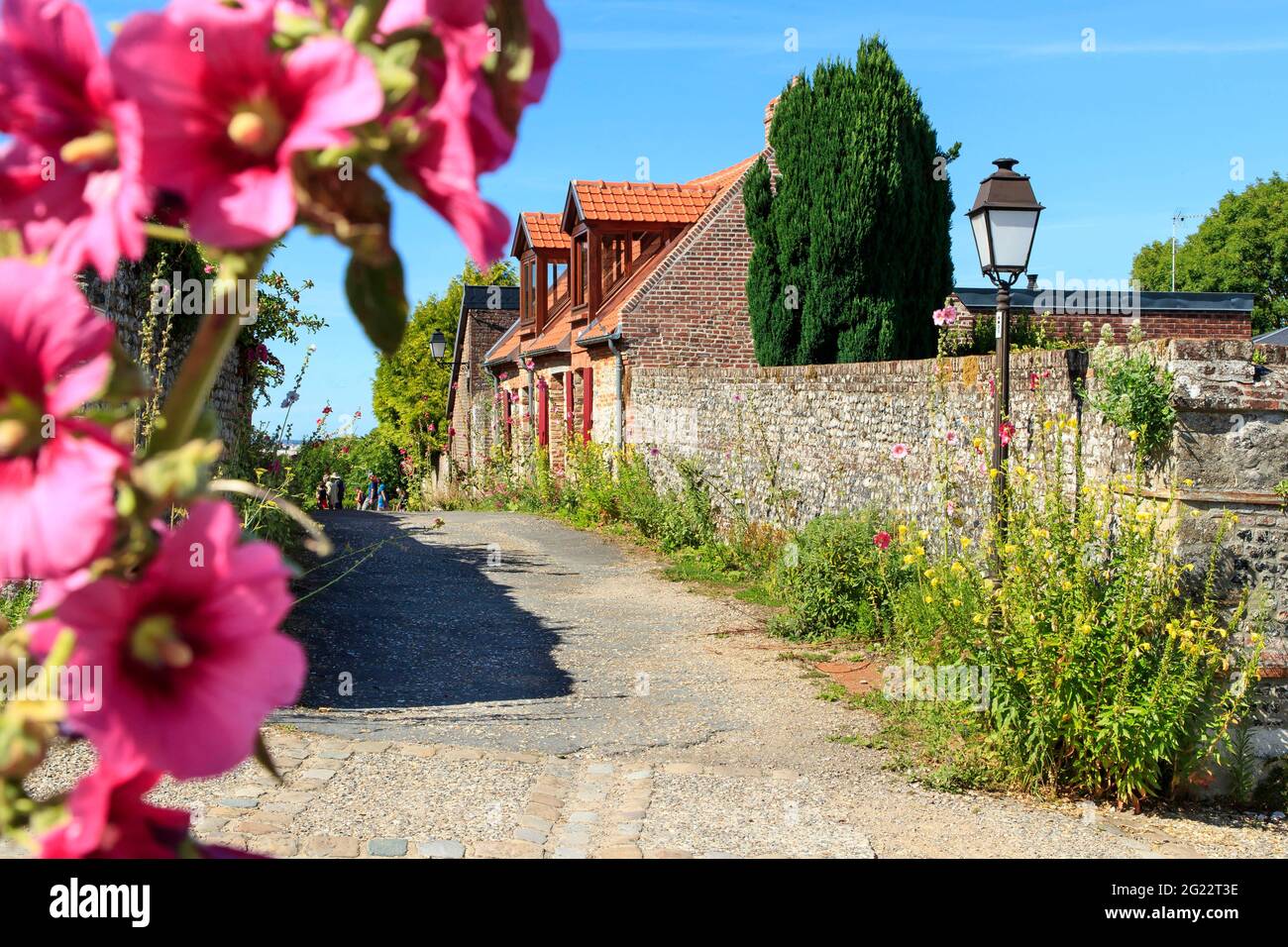 Saint Valery sur Somme (northern France): lane in the medieval town ...