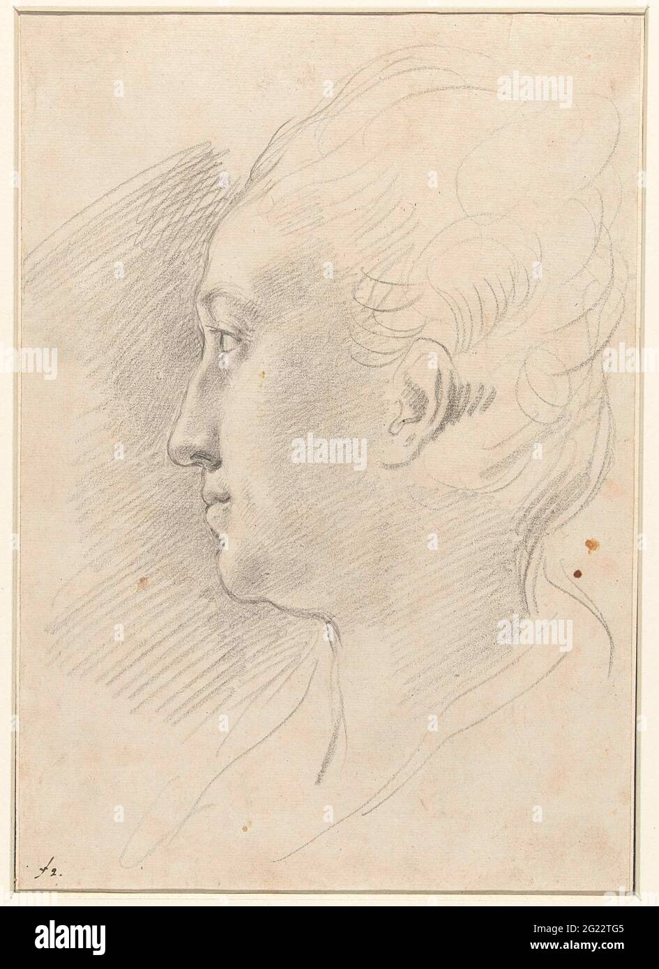 Profile portrait of a lady. Profile portrait of a lady (study Stock ...