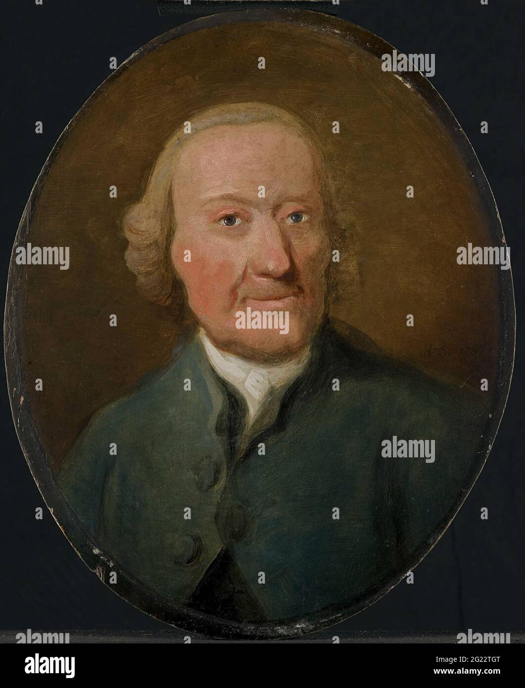 Self-Portrait. Self-portrait of the painter Aert Schouman. Bust in oval ...