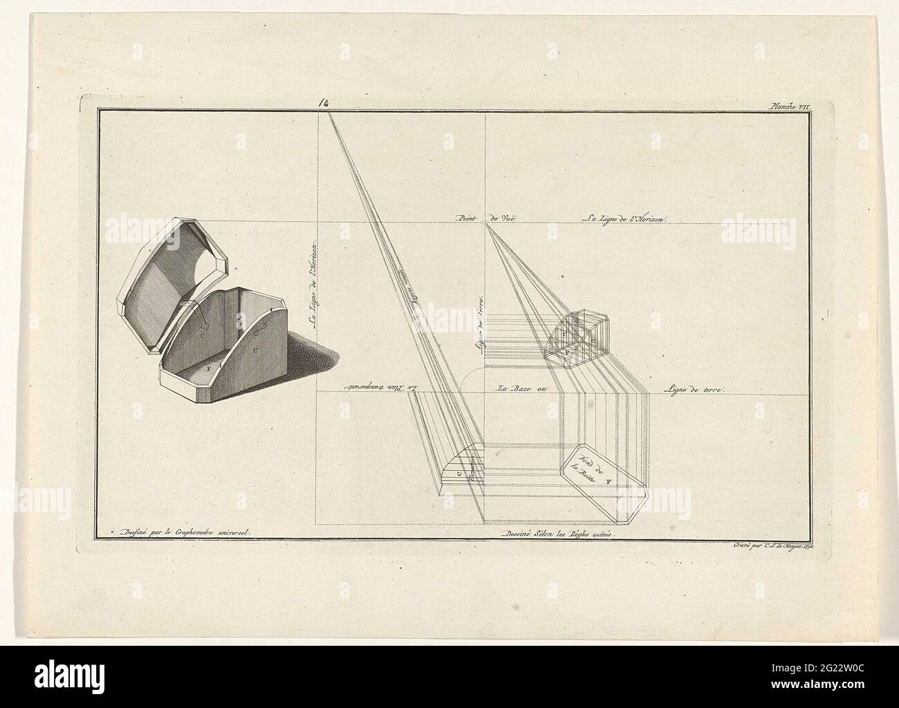 Octagonal box. An octagonal box, drawn on the left with the help of a ...