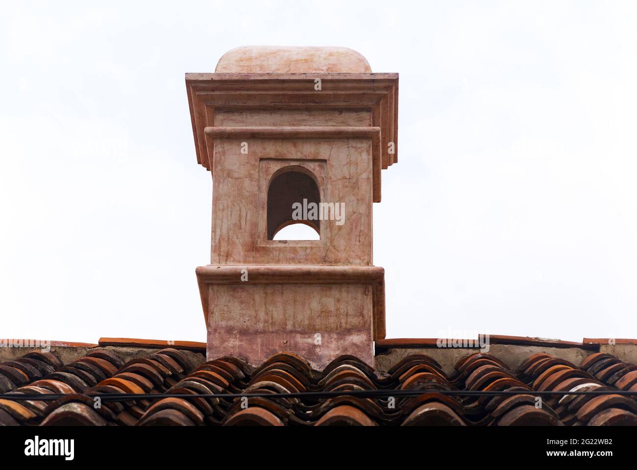 Architectural detail of chimneys in colonial houses of the colonial ...