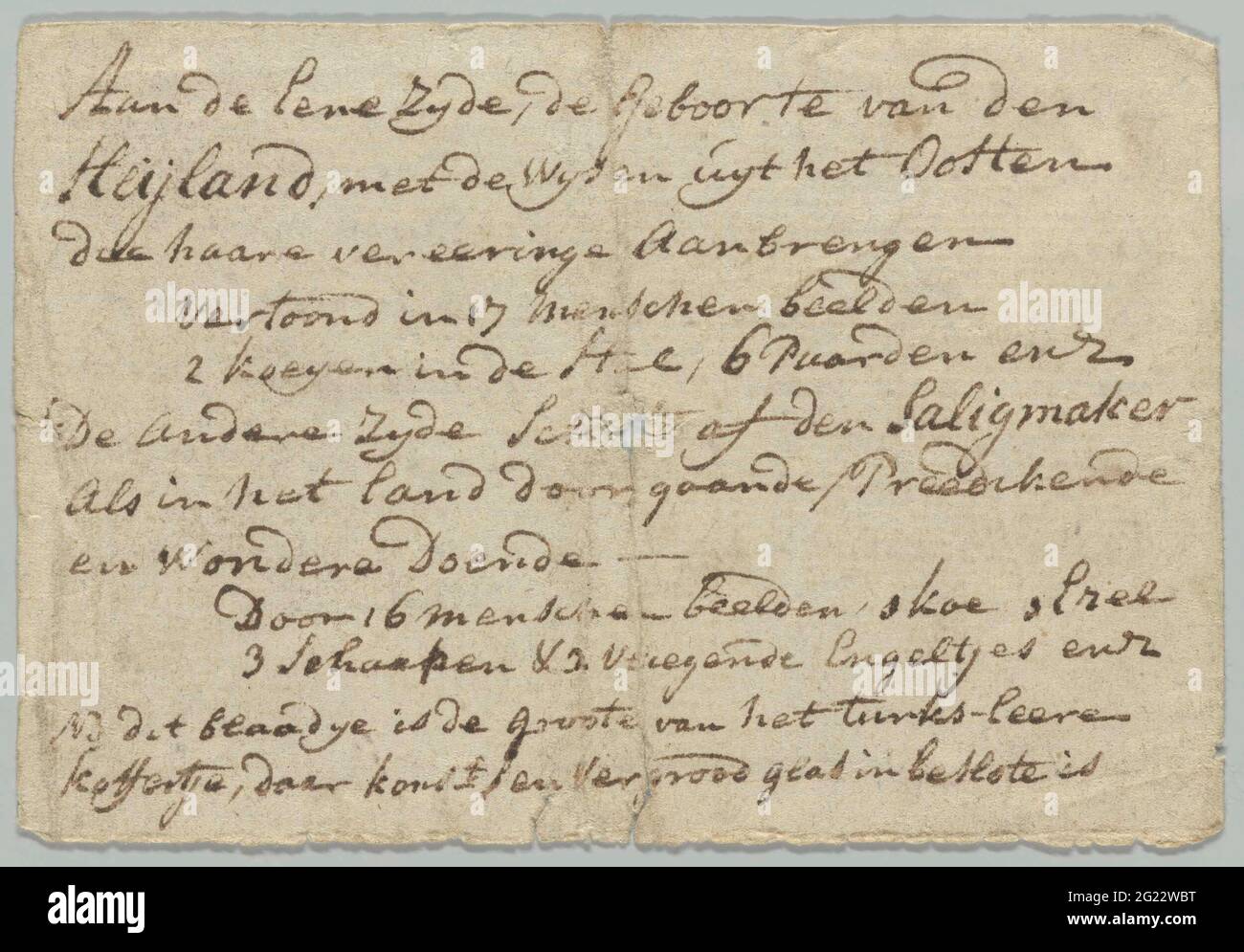 Description associated with prayer notice. Handwritten description that ...