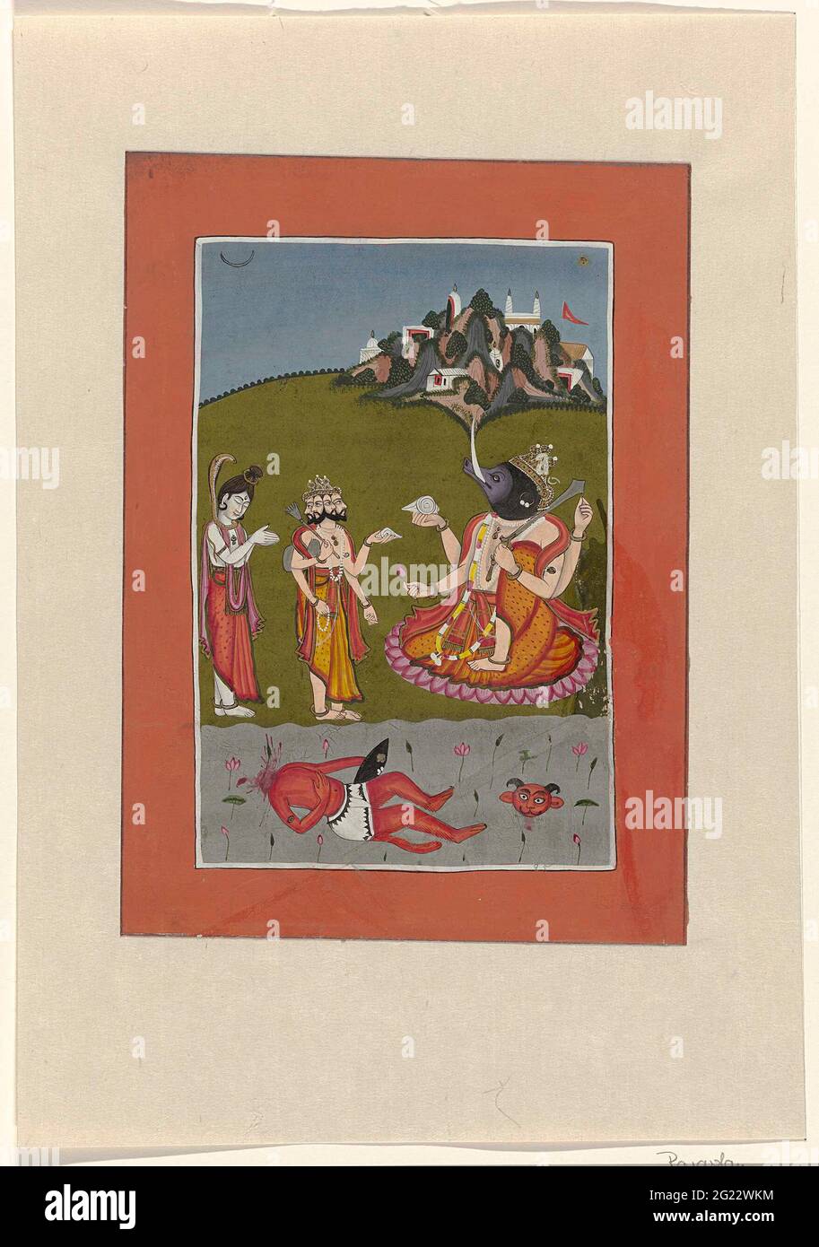 Varaha (incarnation of Vishnu as wild boar); Vishnu avatars. Vishnu as ...