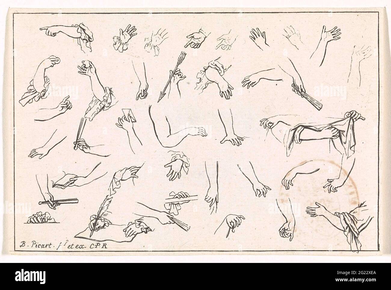 Study with all kinds of positions of arms and hands; Study leaves with ...