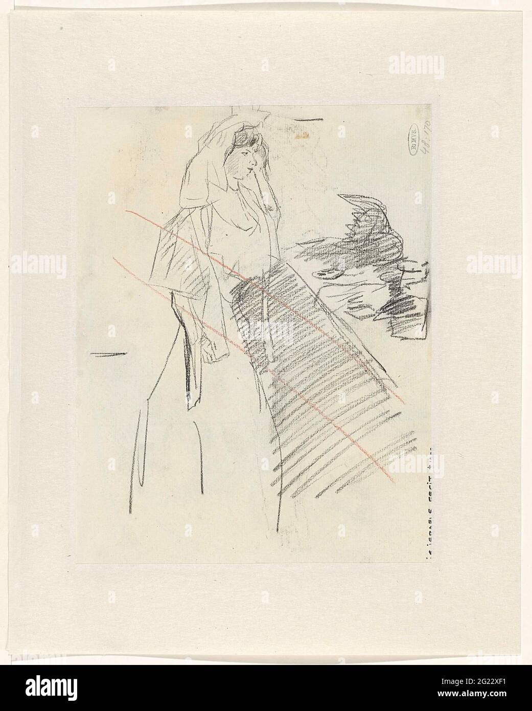 Standing woman, right (crossed out Stock Photo - Alamy