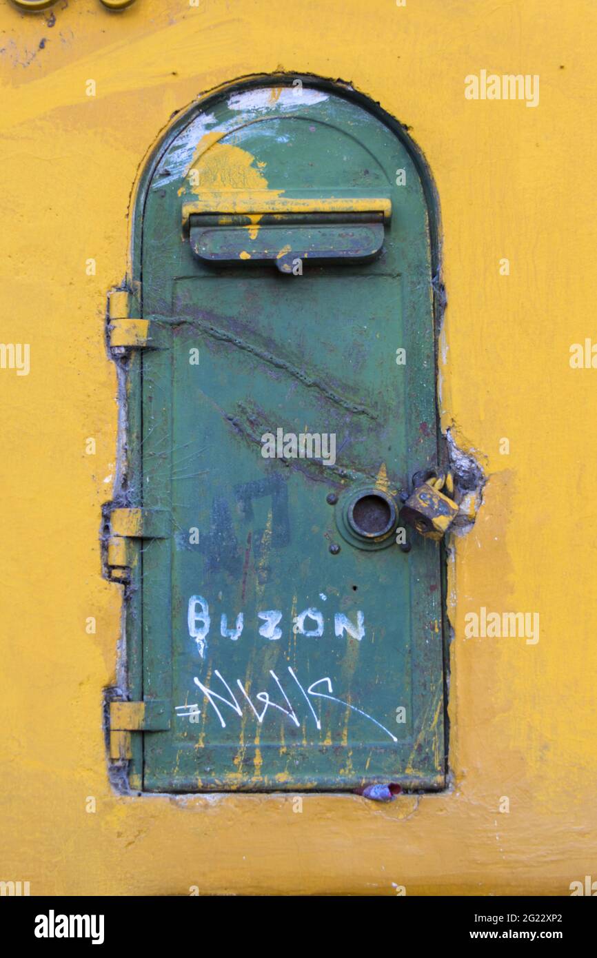 Detail of national mailbox in Antigua Guatemala, old mail delivery ...
