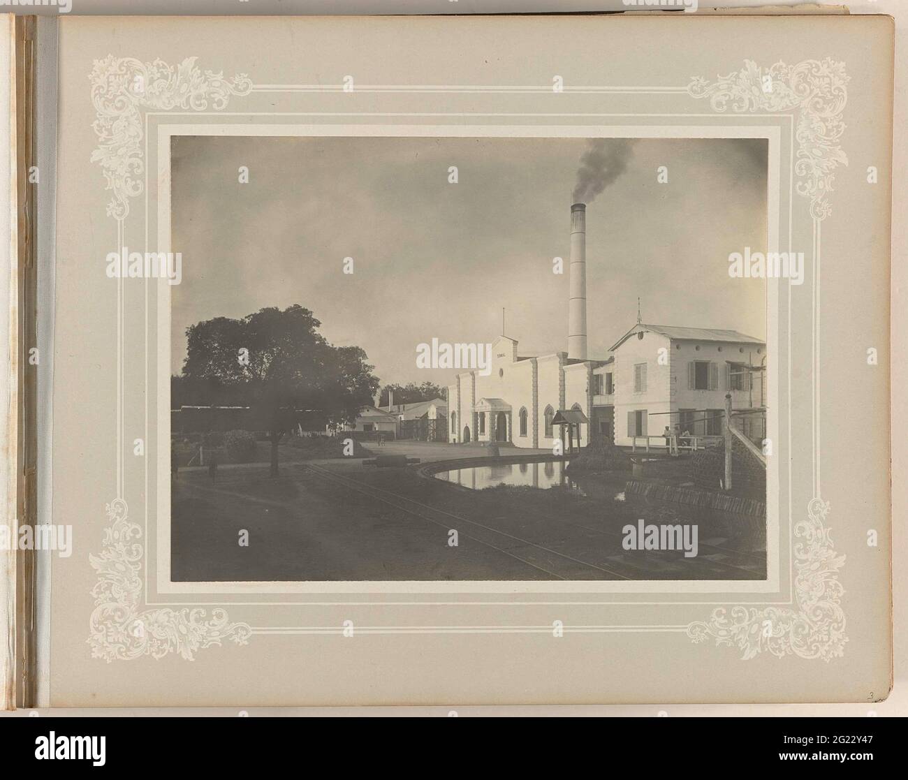 Sugar factory. View of the sugar factory Tjomal, front. Part of the ...