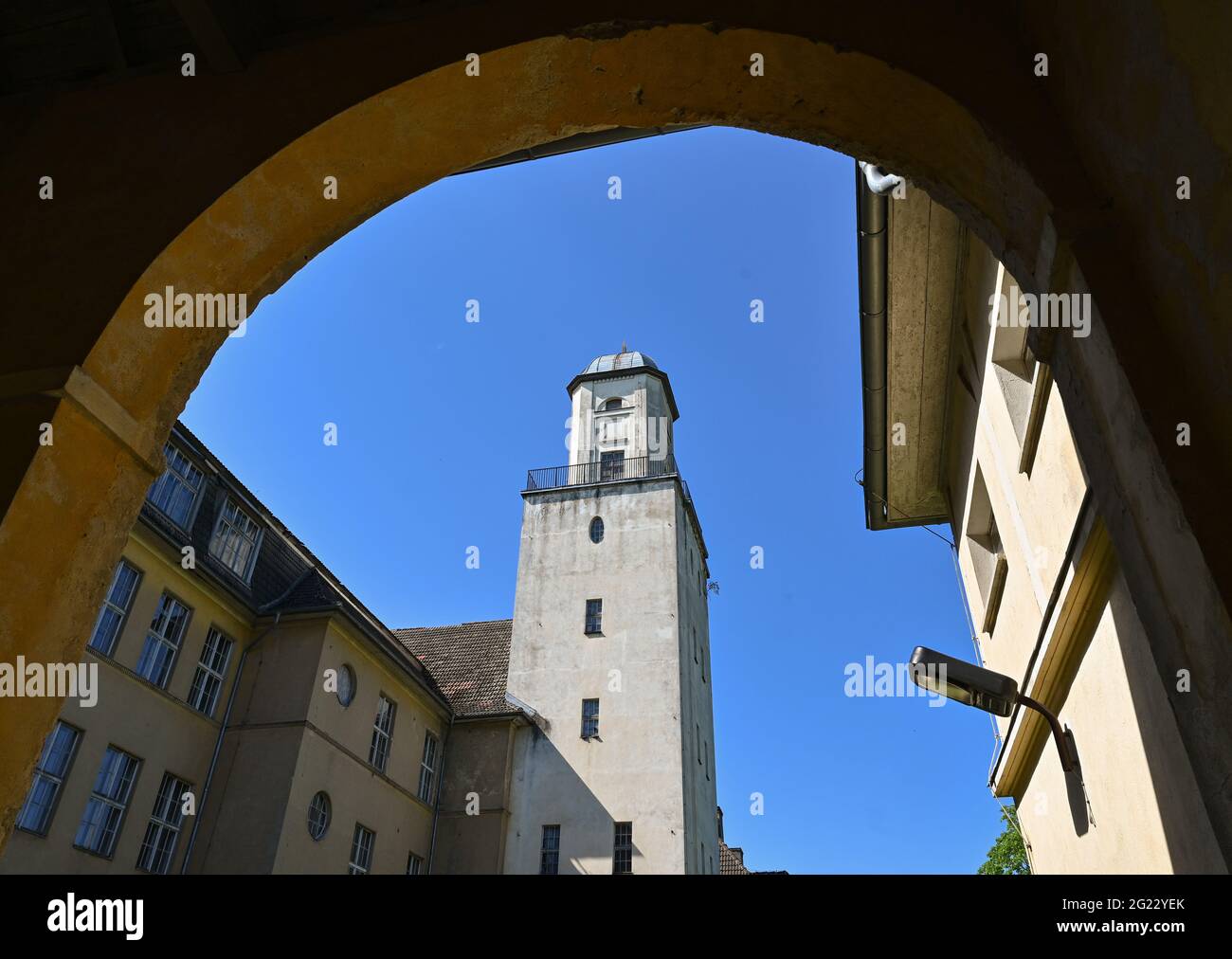 Templin, Germany. 03rd June, 2021. The clock tower of the ...