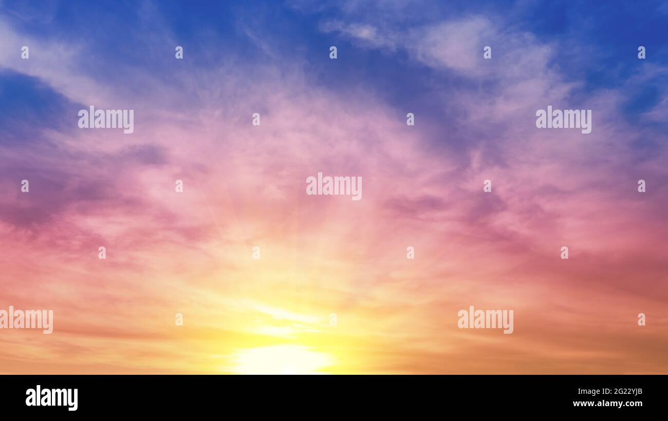 Colorful cloudy sky at sunset. Gradient color. Sky texture, abstract ...