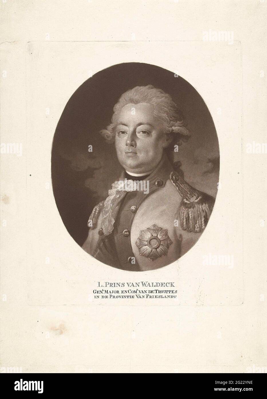 Portrait of Louis Prince of Waldeck. Bust to the left of Lodewijk Prins ...