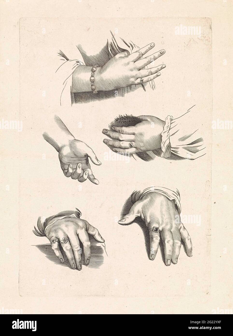 Studies of hands; Peter Paul Rubens drawing book Stock Photo - Alamy