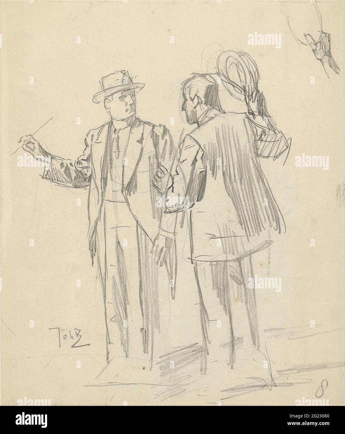 Two standing men. Possibly a design for a print Stock Photo - Alamy