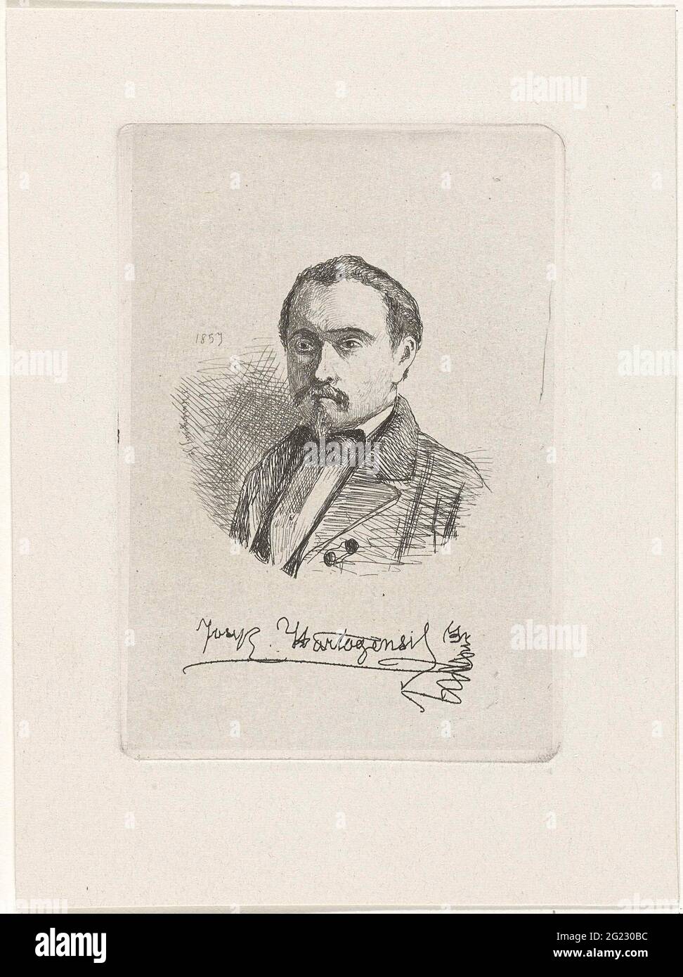 Self-portrait of Joseph Heart Pigeness. Bust to the left of Joseph ...