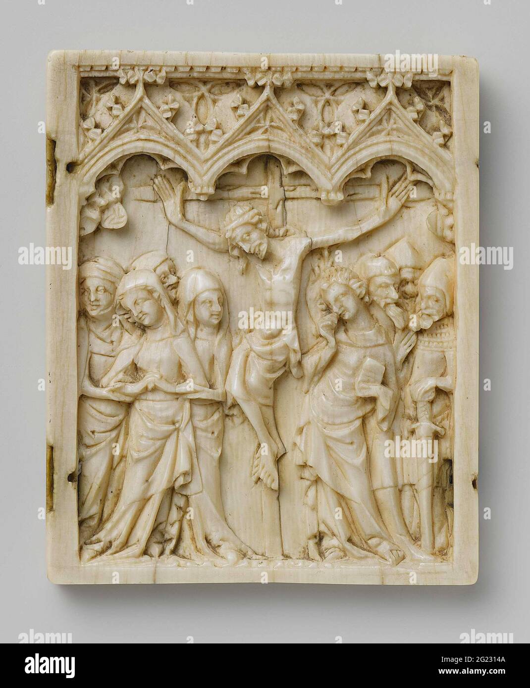 Right wing of a polyptych with the Crucifixion Stock Photo - Alamy