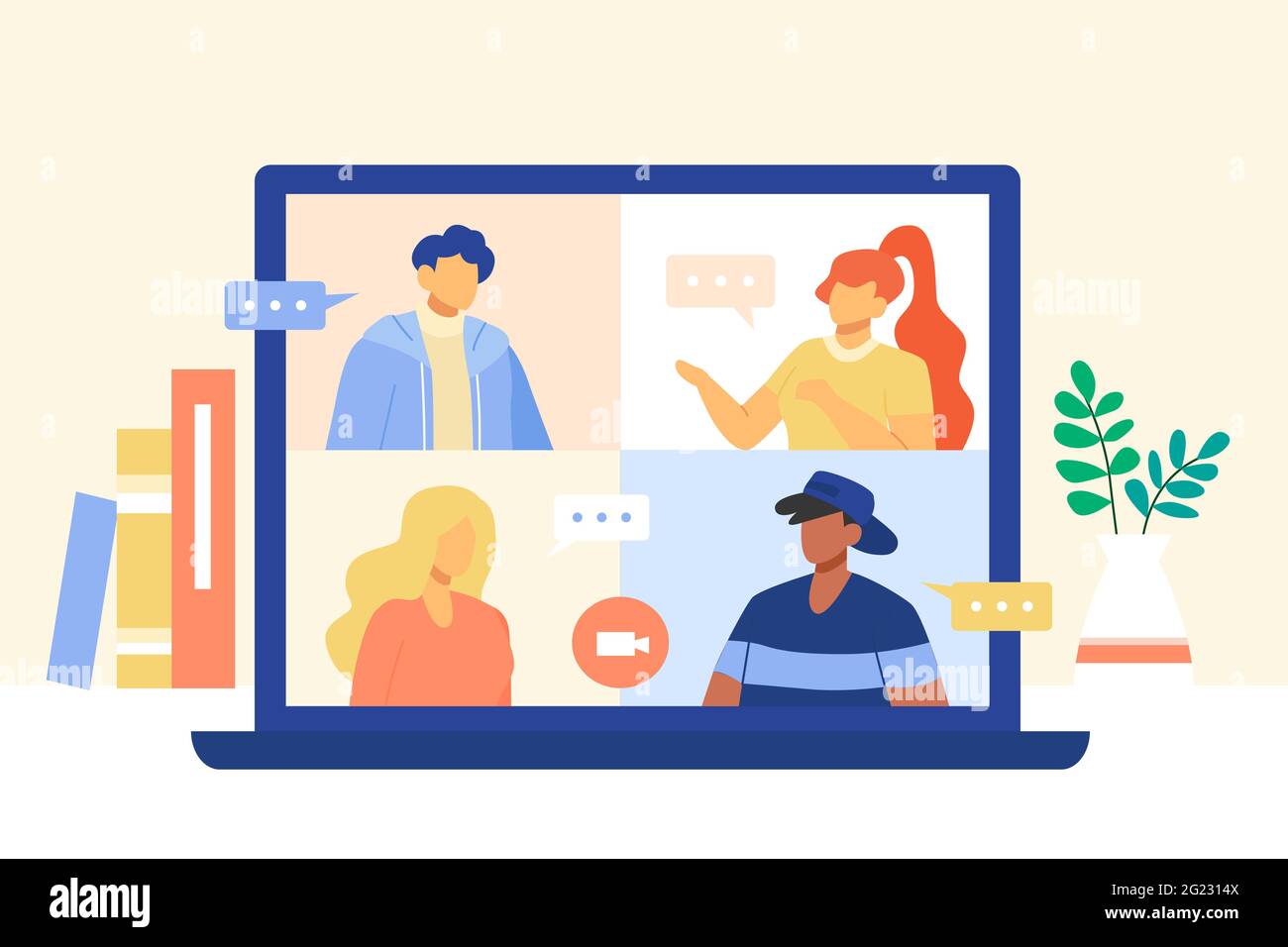 Zoom meeting screen people hi-res stock photography and images - Alamy