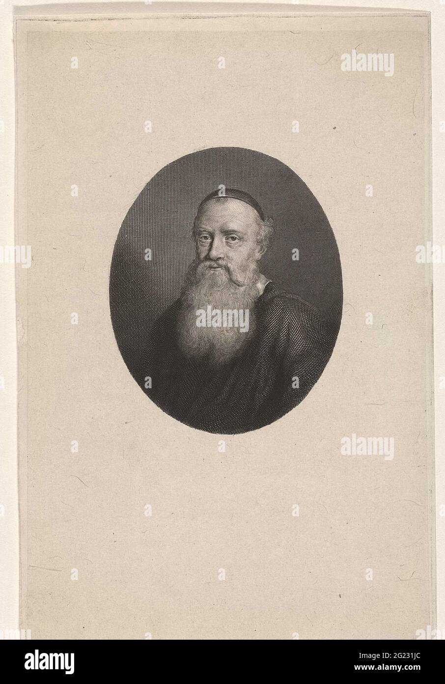 Portrait of Menno Simons. Portrait bust in oval to the left of Menno ...