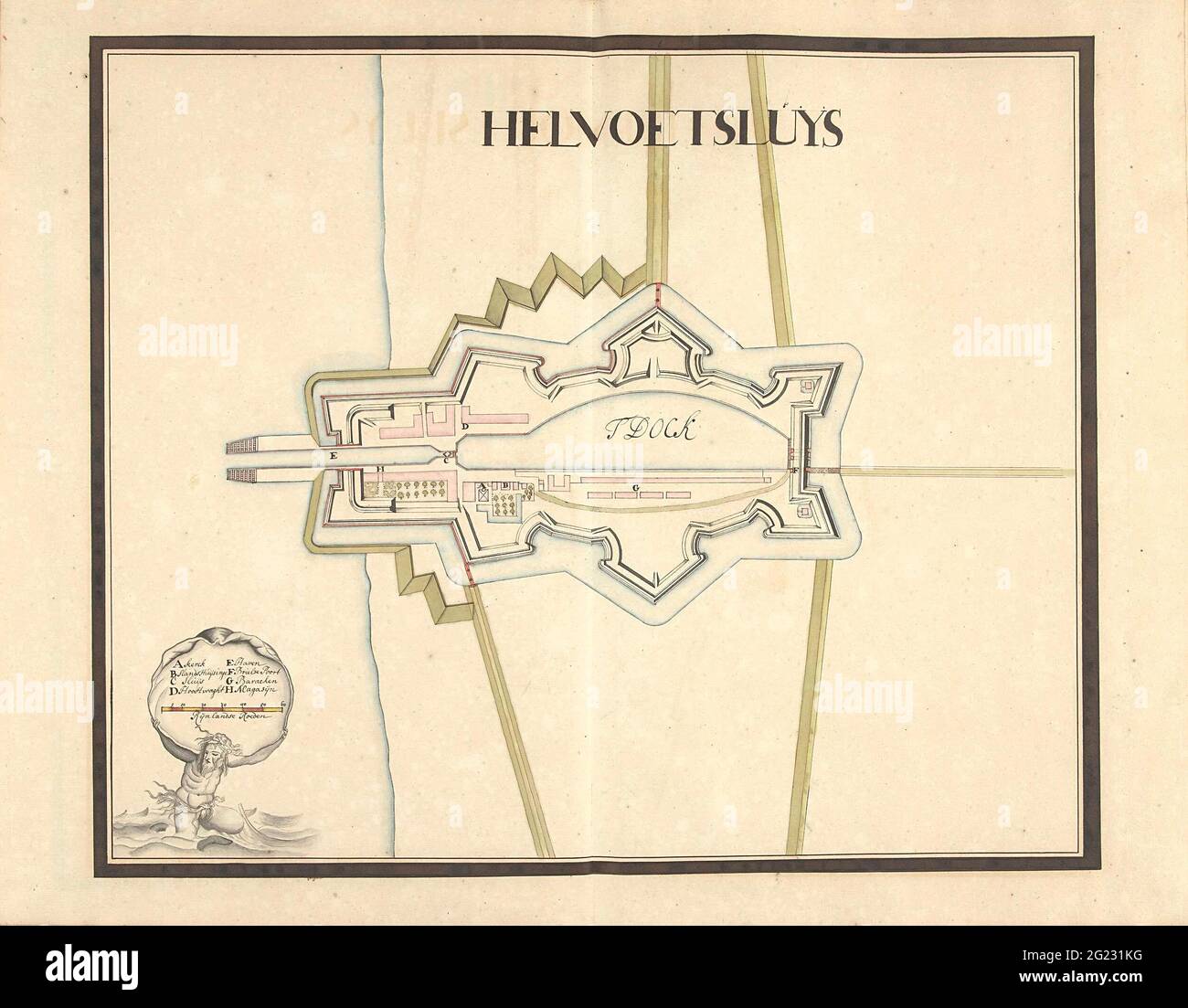 Map of Hellevoetsluis, ca. 1701-1715; Helvoetsloys. Map of the ...