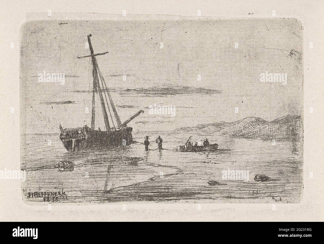 Ship off coast Stock Photo - Alamy