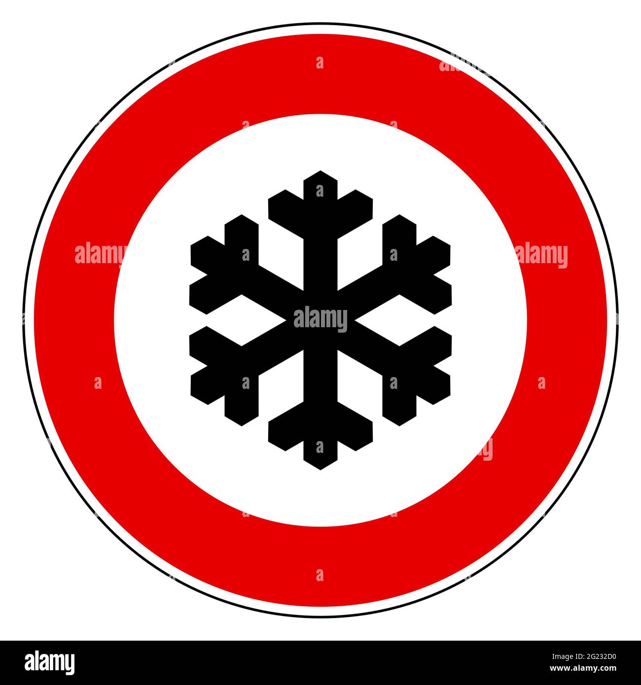 Snow flake and prohibition sign Stock Photo - Alamy