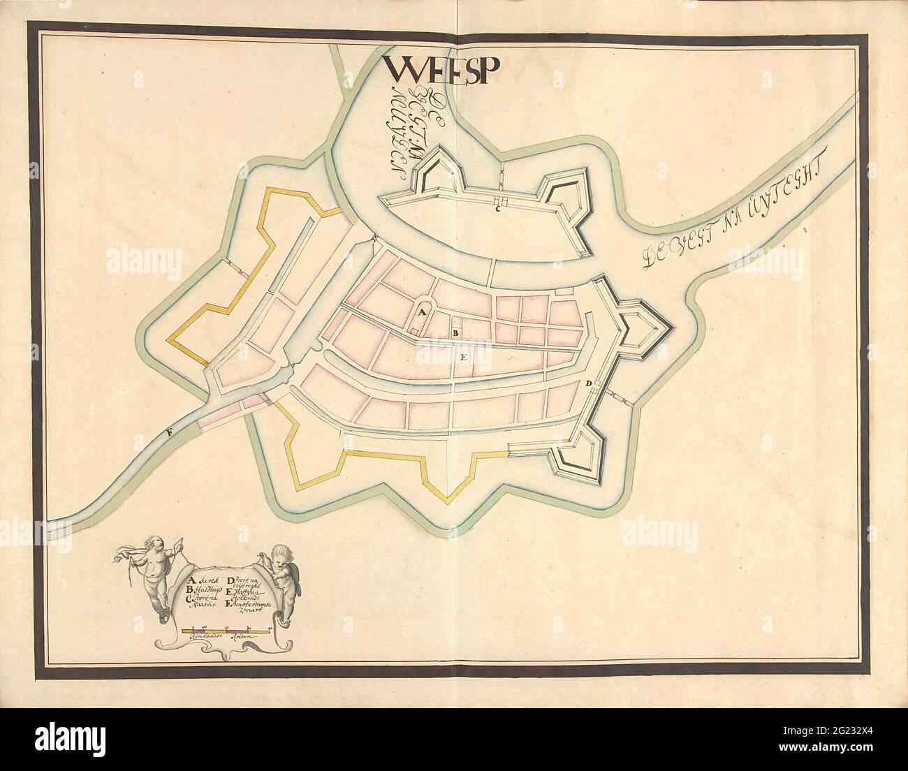 Map of Weesp, approx. 1701-1715; Weesp. Map of the reinforcements to ...