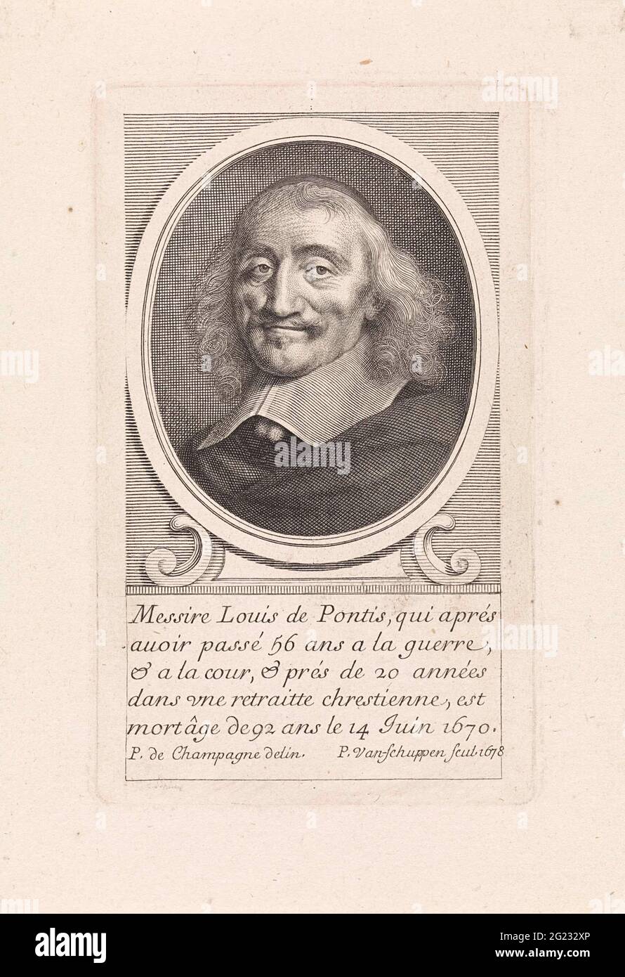 Portrait of Louis de Pontis. Portrait of the Maarschalk Louis de Pontis ...