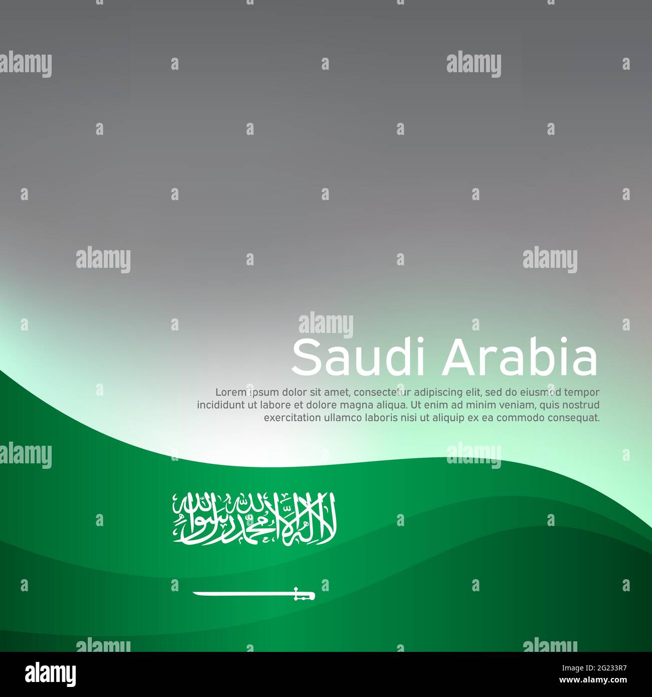 Abstract waving saudi arabia flag. Creative shining background for ...