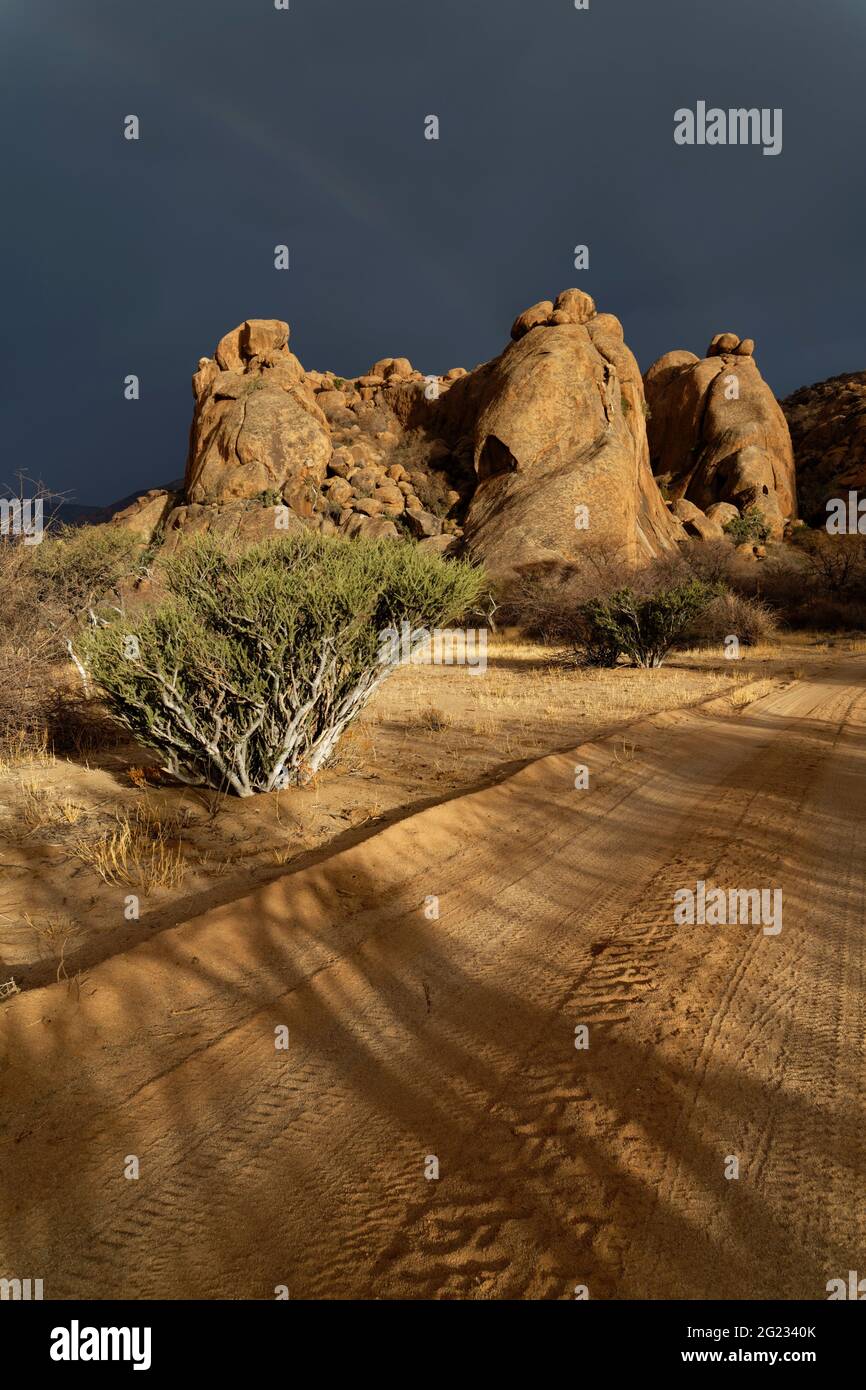 Guest farm Omandumba in the Erongo Mountains: Rain clouds over rock ...