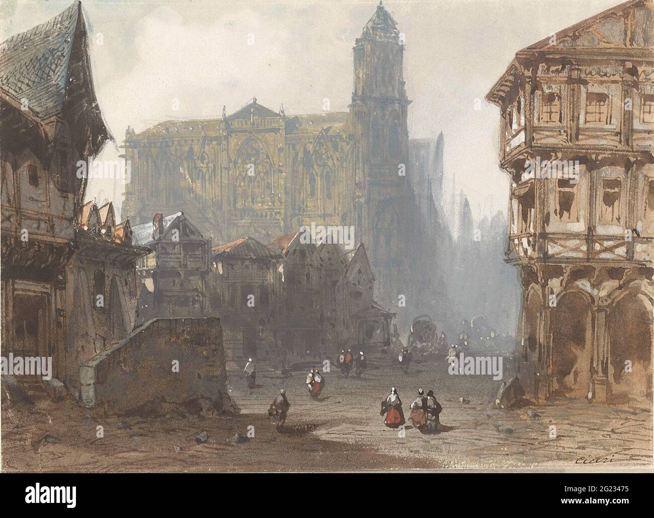 Rouen the old market square Stock Photo - Alamy