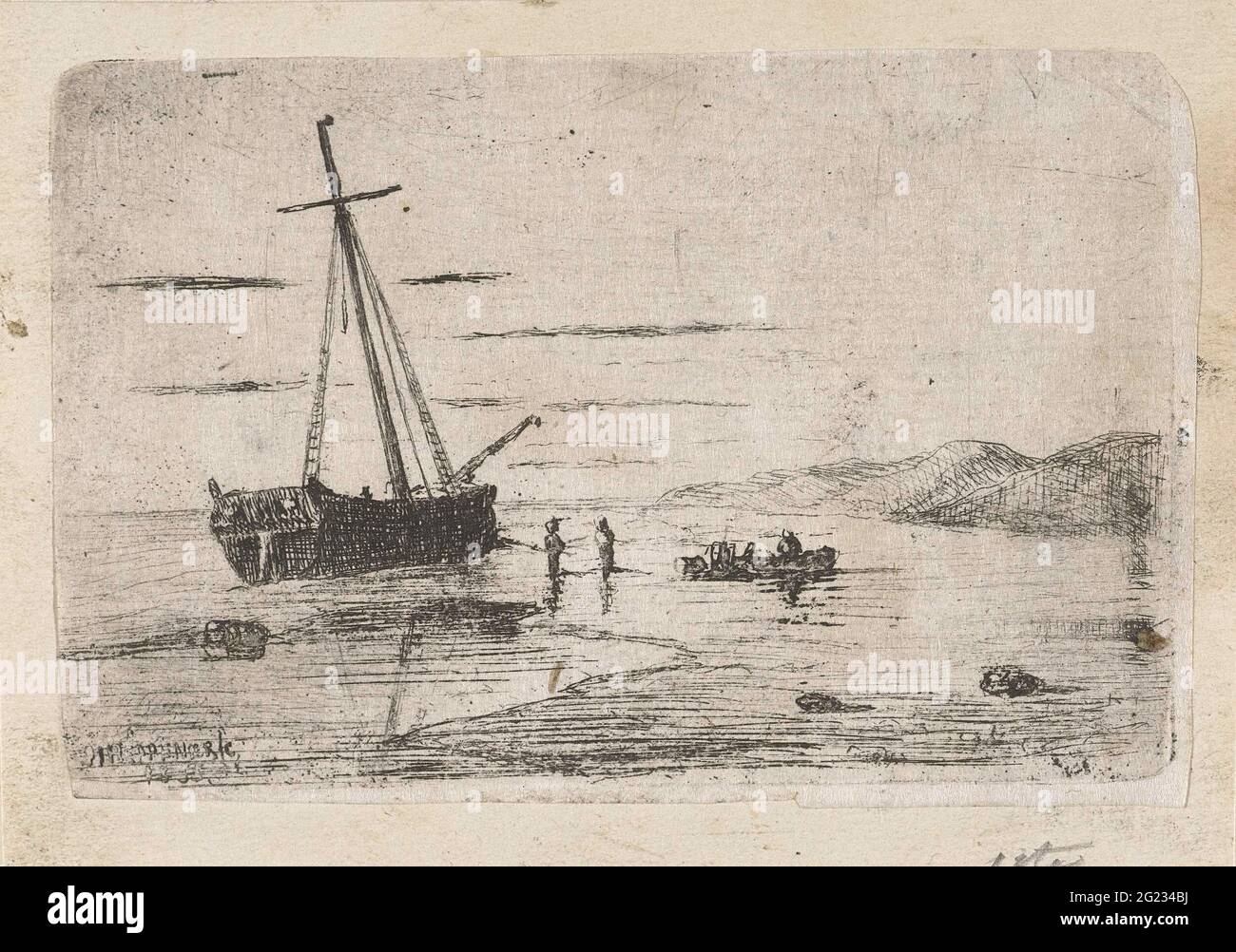 Ship off coast Stock Photo - Alamy