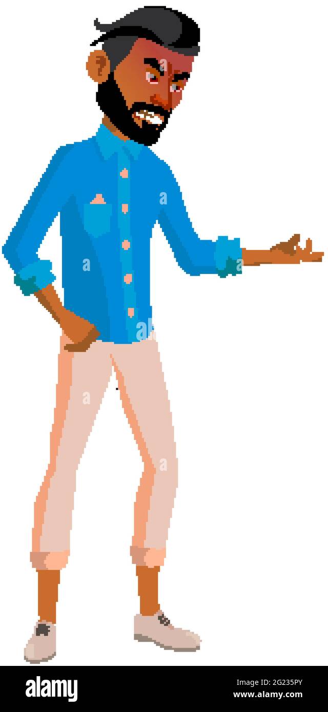 wicked hispanic guy quarrel with enemy on work cartoon vector Stock ...