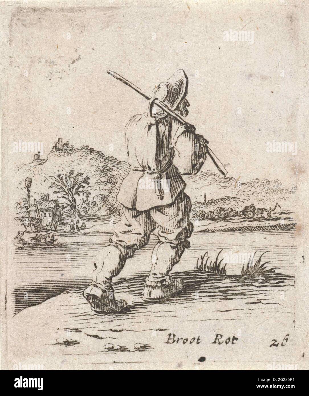 Man with knapsack; Brooot Rot; Genre scenes. A man with a knapsack ...