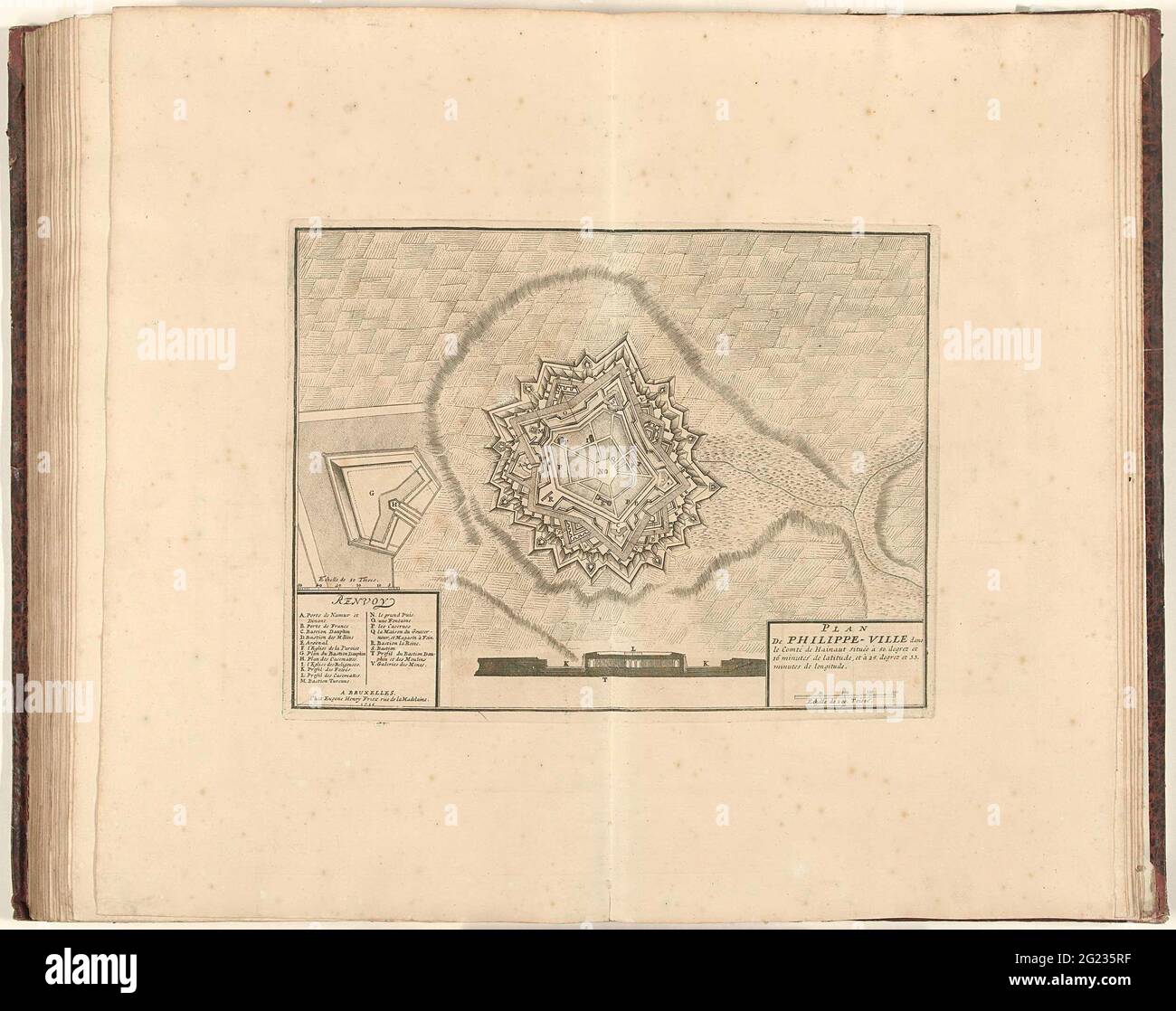 Map of Philippeville, 1710; Plan the Philippe-Ville. Map of ...