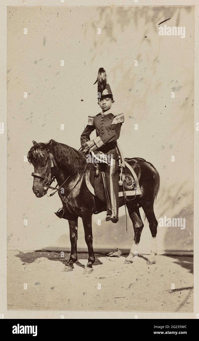 Young Indian frost on horse. Studio portrait of a young Indian frost ...