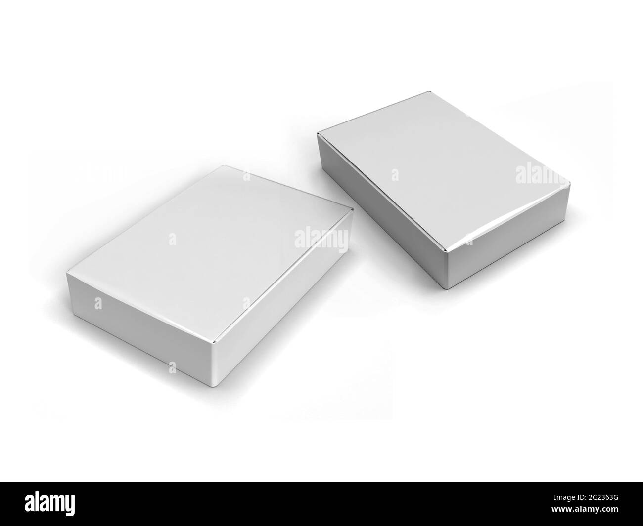 Rectangular Box Packaging 3D Illustration Mockup Scene on Isolated ...